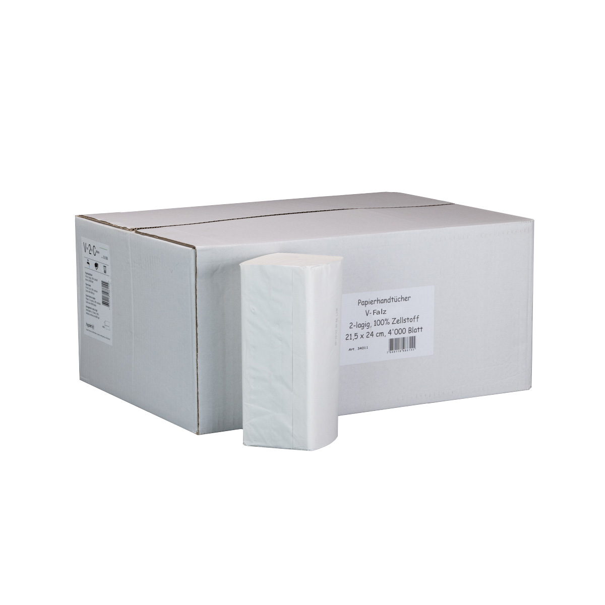 Paper towels V-fold, 2-ply, 4000 sheets | hygolet.ch